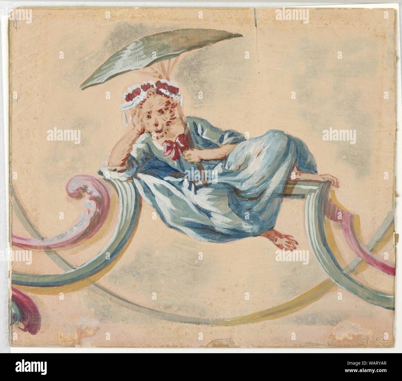 Drawing, Singerie- Female Monkey w, 1860–90 Stock Photo - Alamy