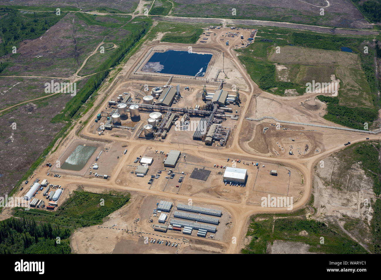 Aerial photo of Surmont SAGD operations south of Fort McMurray Stock ...