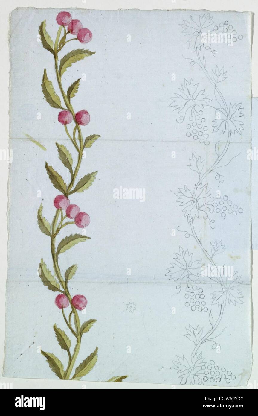 Drawing, Sketch and Design for Woven or Embroidered Borders, 1820–50 ...
