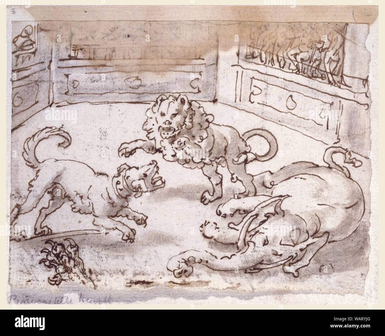 Drawing, Sketchbook Page- A Dog, After Having Killed an Elephant ...