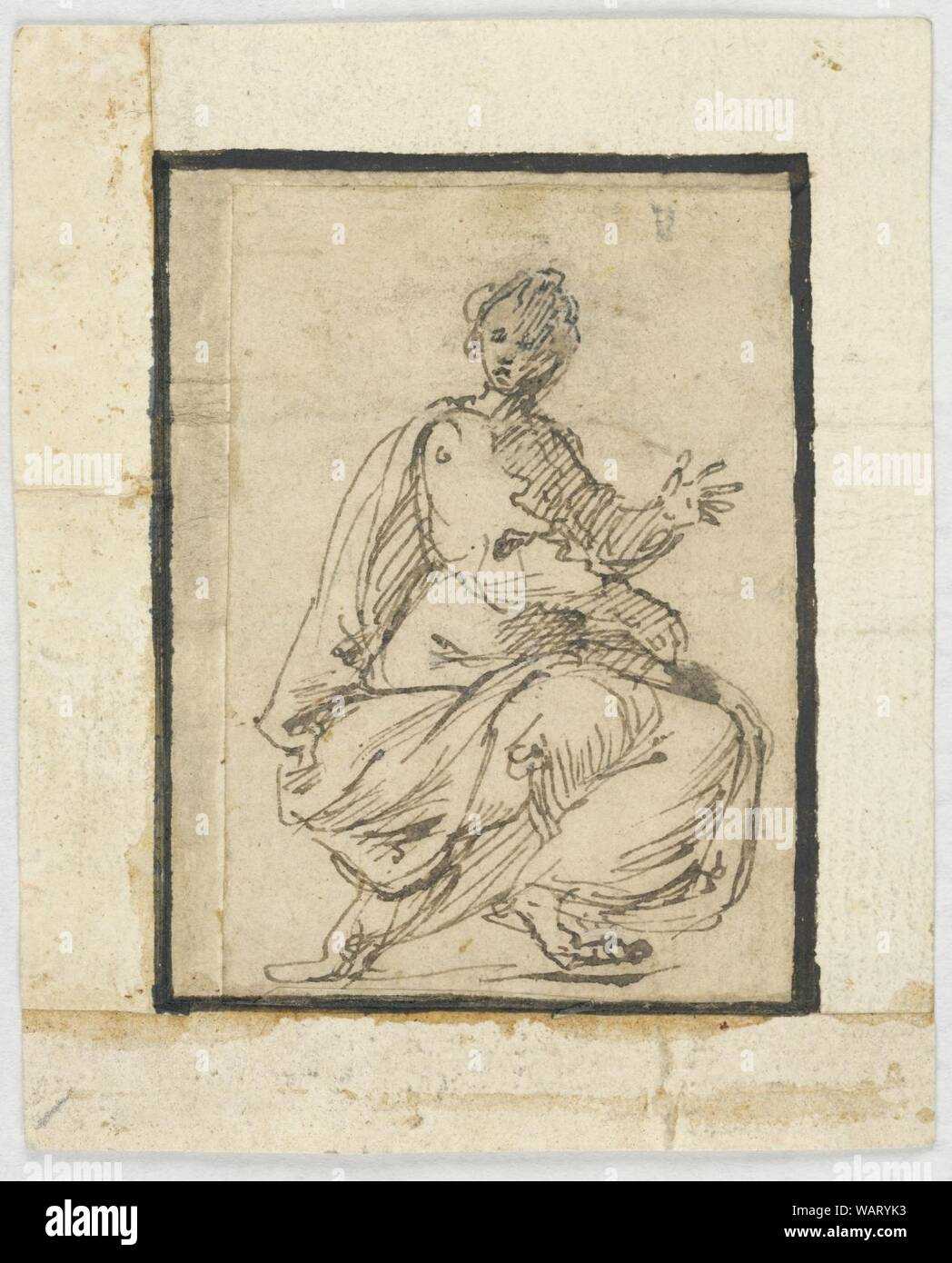 Drawing, Sketchbook page- Allegorical Figure, 1660–69 Stock Photo - Alamy