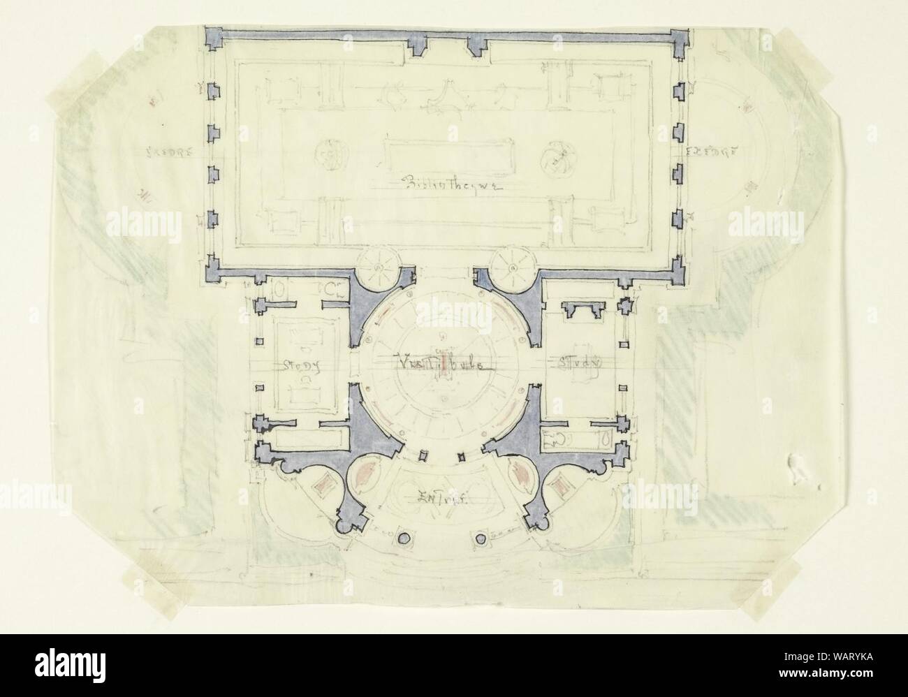 Drawing, Sketch plan for proposed Morgan Library Museum, ca. 1900 Stock ...