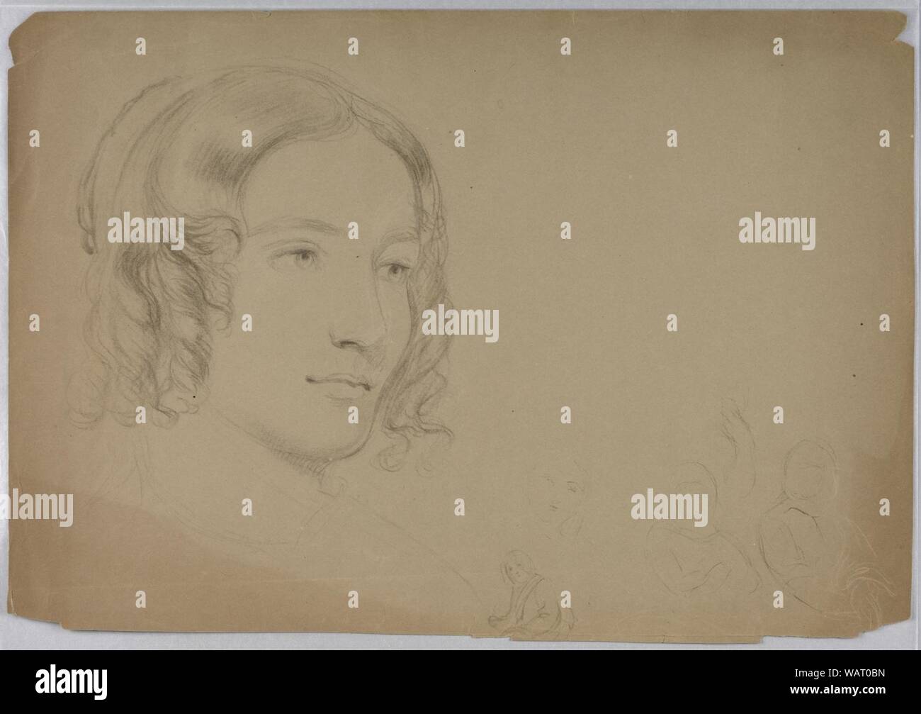 Drawing, Sketches of women's heads, 1840s Stock Photo - Alamy