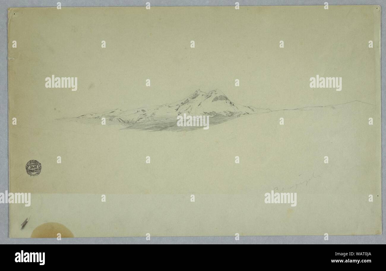 Drawing, Snowy Summit of Volcano, 1850–60 Stock Photo - Alamy