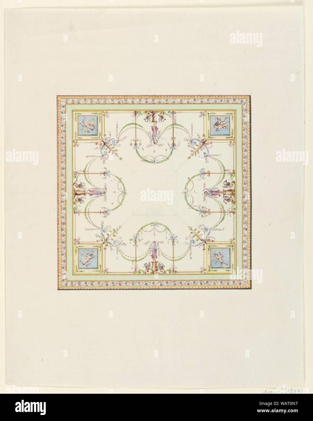 Drawing, Square Ceiling Design, 18th century Stock Photo - Alamy
