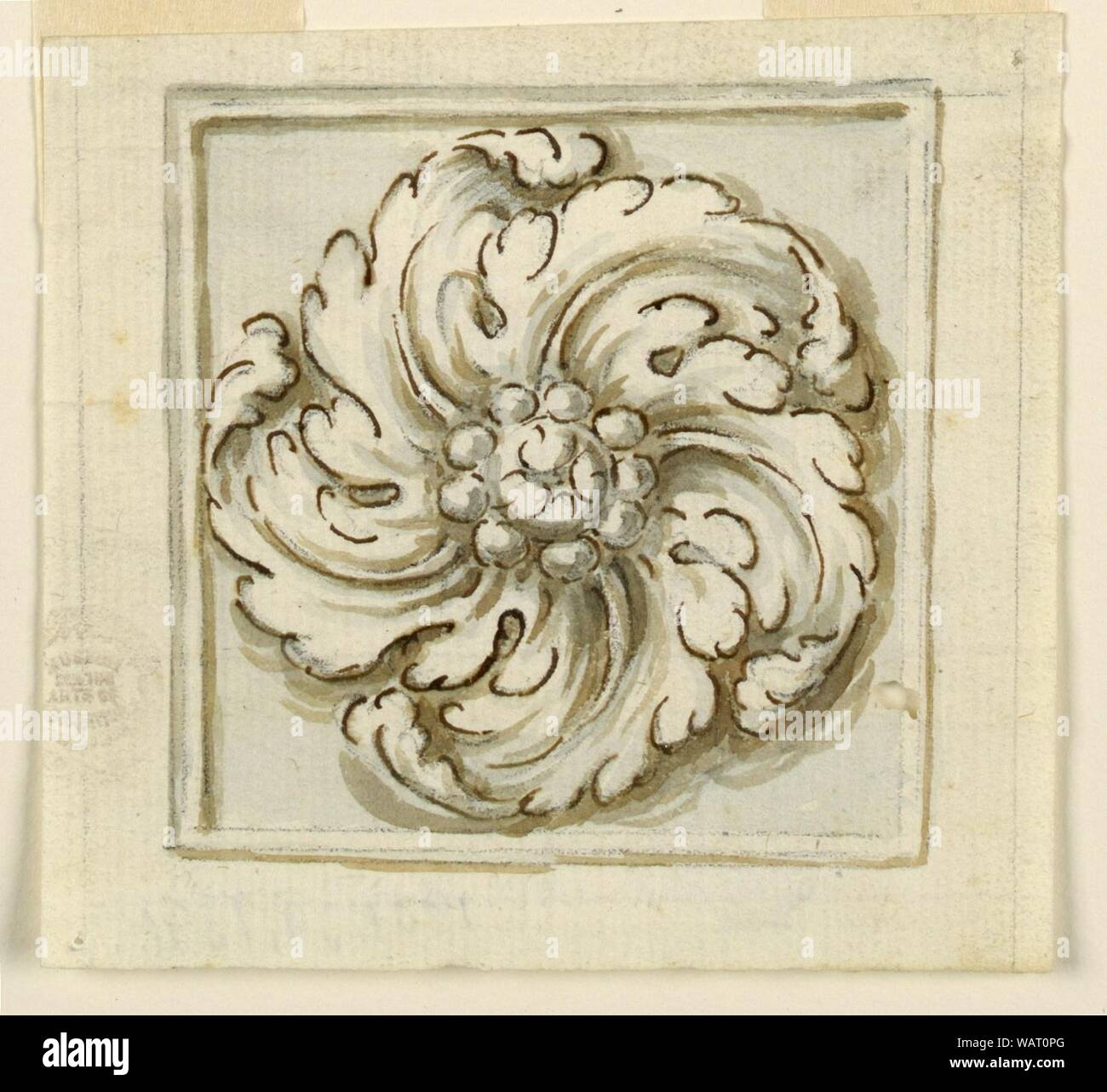 Drawing, Square Panel with a Roset, 1750–1800 Stock Photo - Alamy