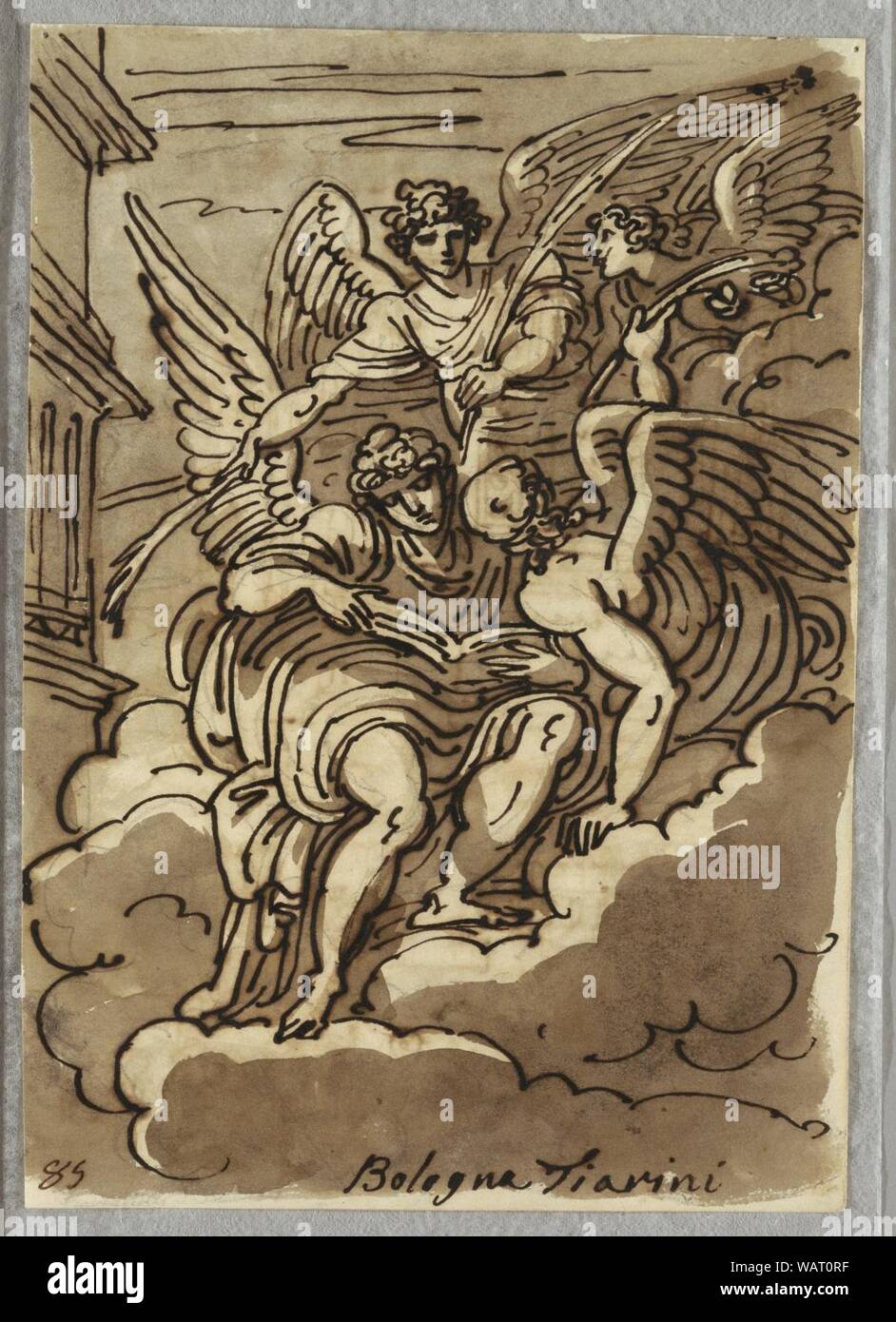 Drawing, St. Paul in the Clouds with Angels and Palms, 1813–18 Stock ...