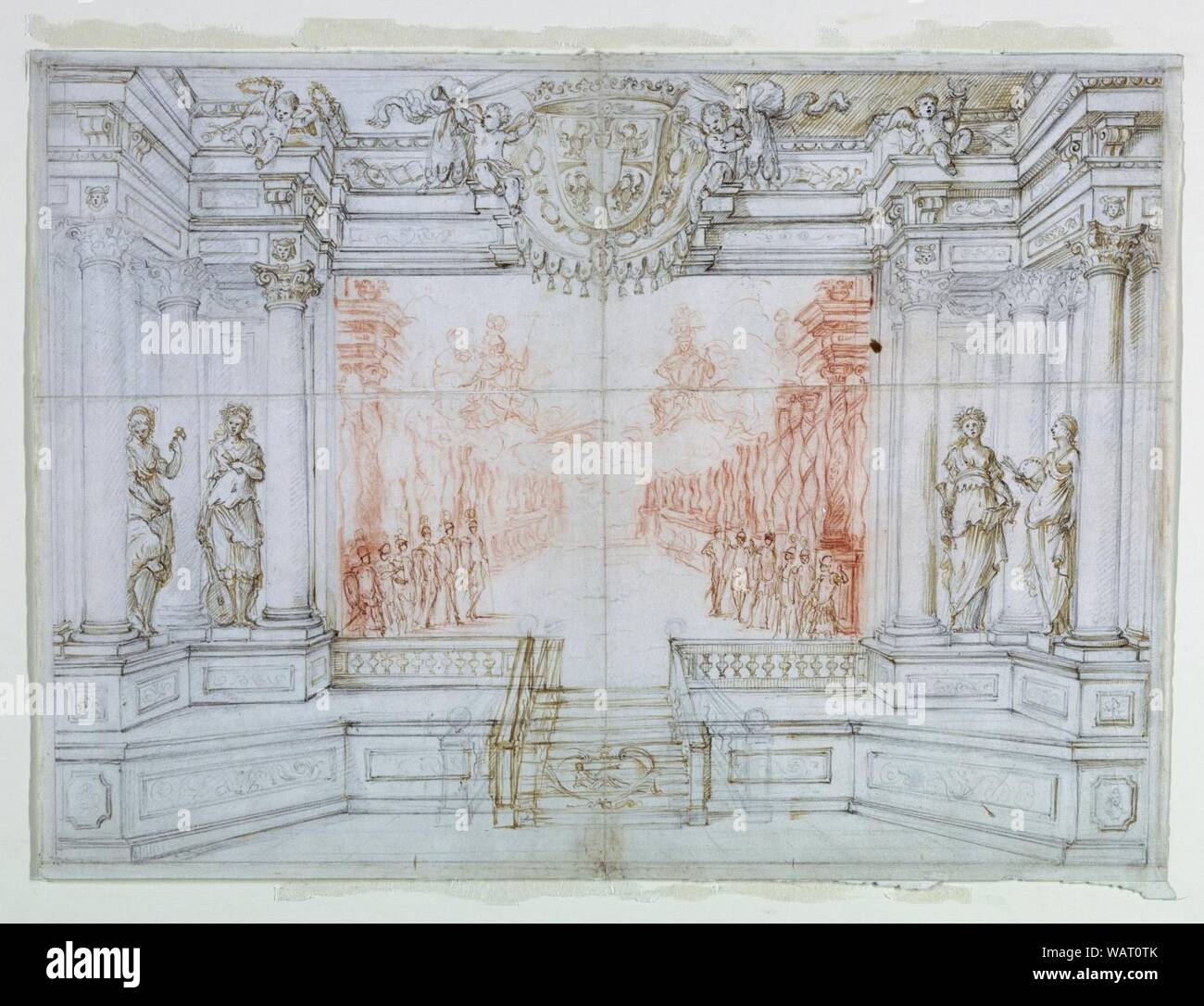 Drawing, Stage Design- Ballet Cele, 1674 Stock Photo - Alamy