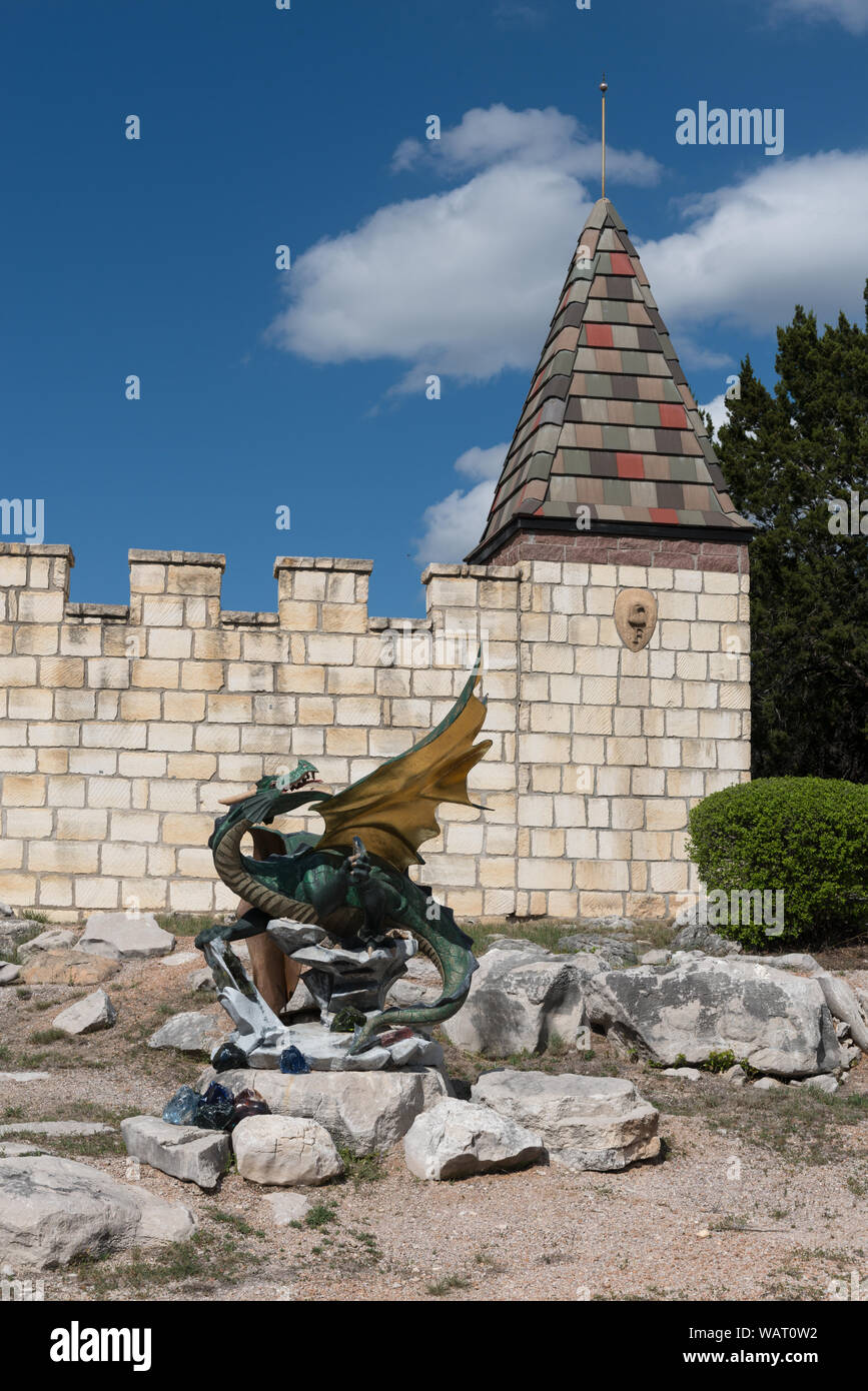 Dragon art piece outside Falkenstein Castle, built from scratch as a ...
