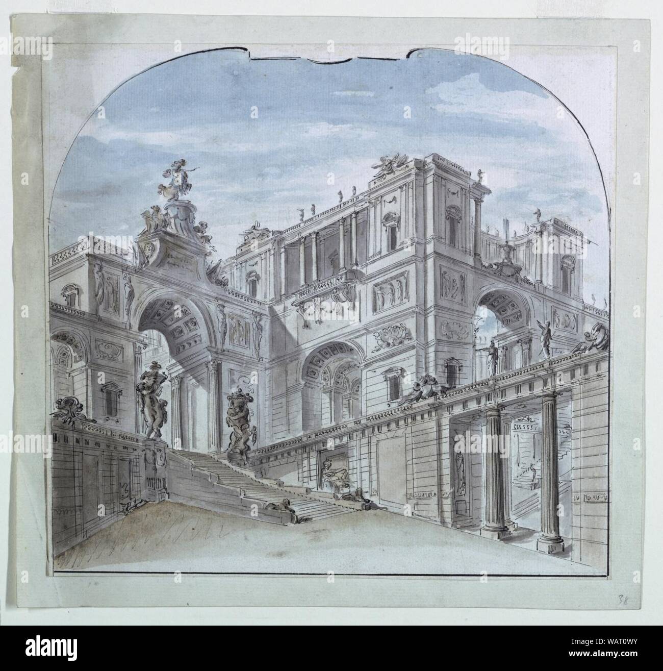 Drawing, Stage Design- Palace Architecture, 1750–99 Stock Photo - Alamy