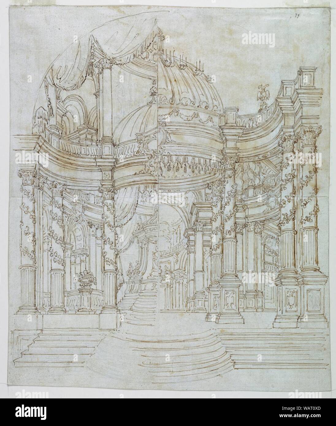 Drawing, Stage Design- Palace Architecture, 1700–1750 Stock Photo - Alamy