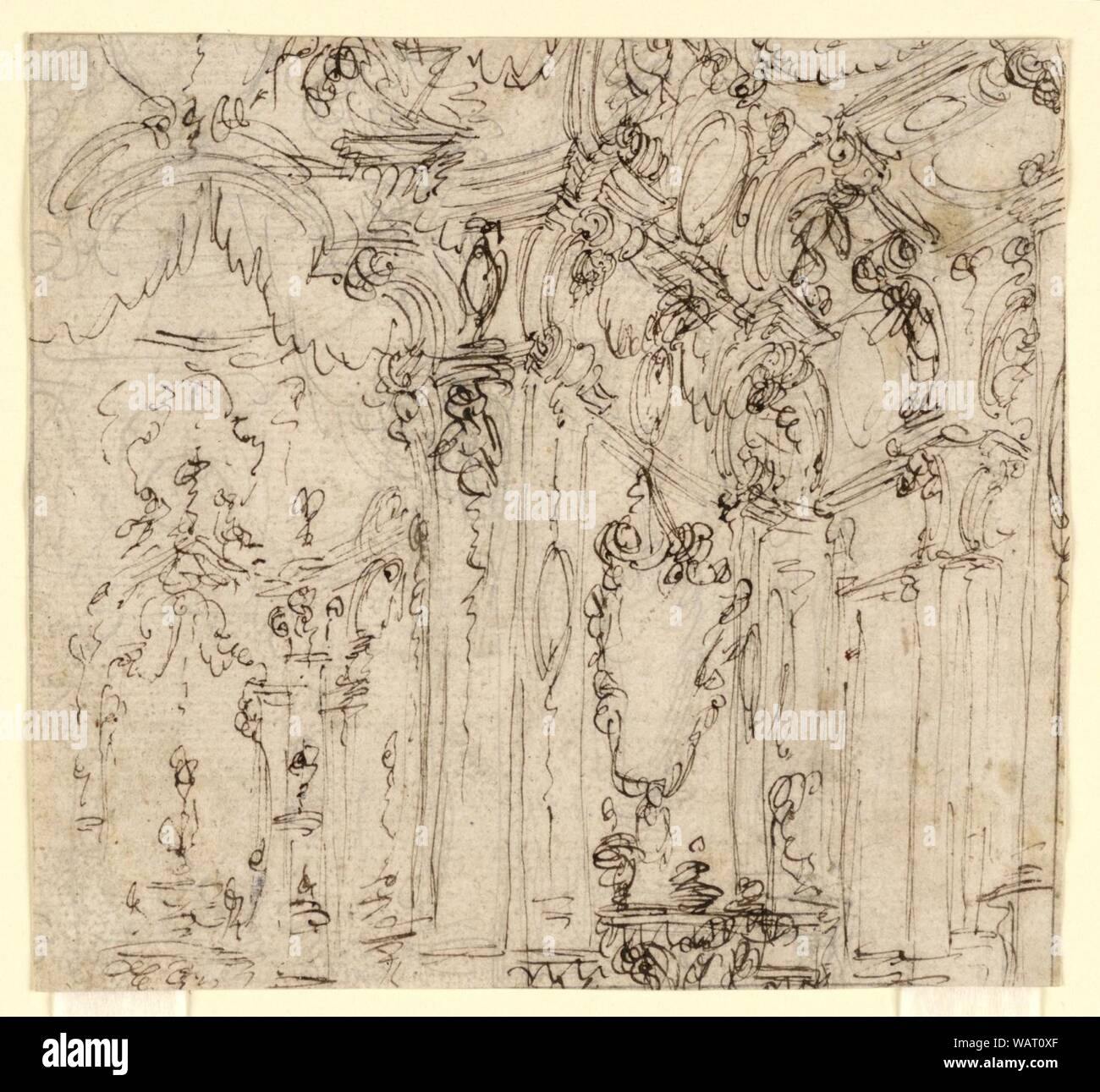 Drawing, Stage Design- Hall in a Palace, 1725–50 Stock Photo - Alamy