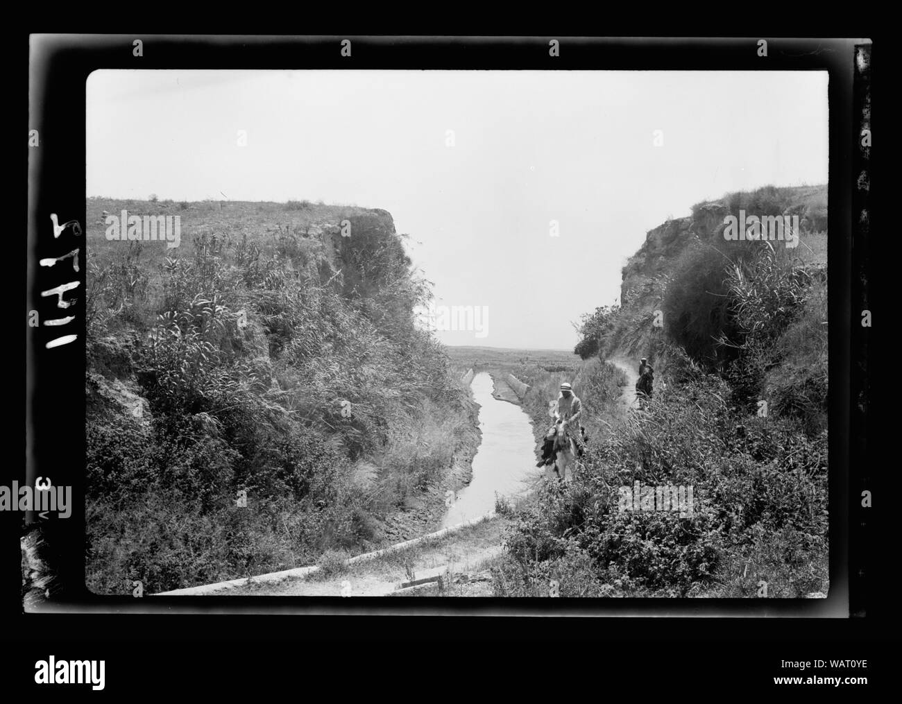 Drainage system at Nahr el Falek or Birket Ramadan. Roman cut, known as ...