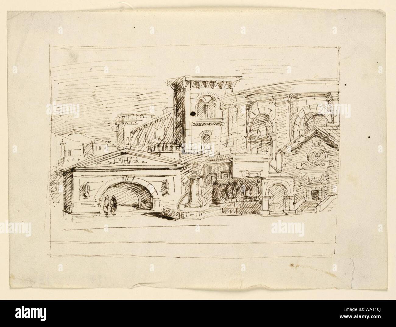 Drawing, Stage Design, Antique Buildings, late 18th century Stock Photo ...