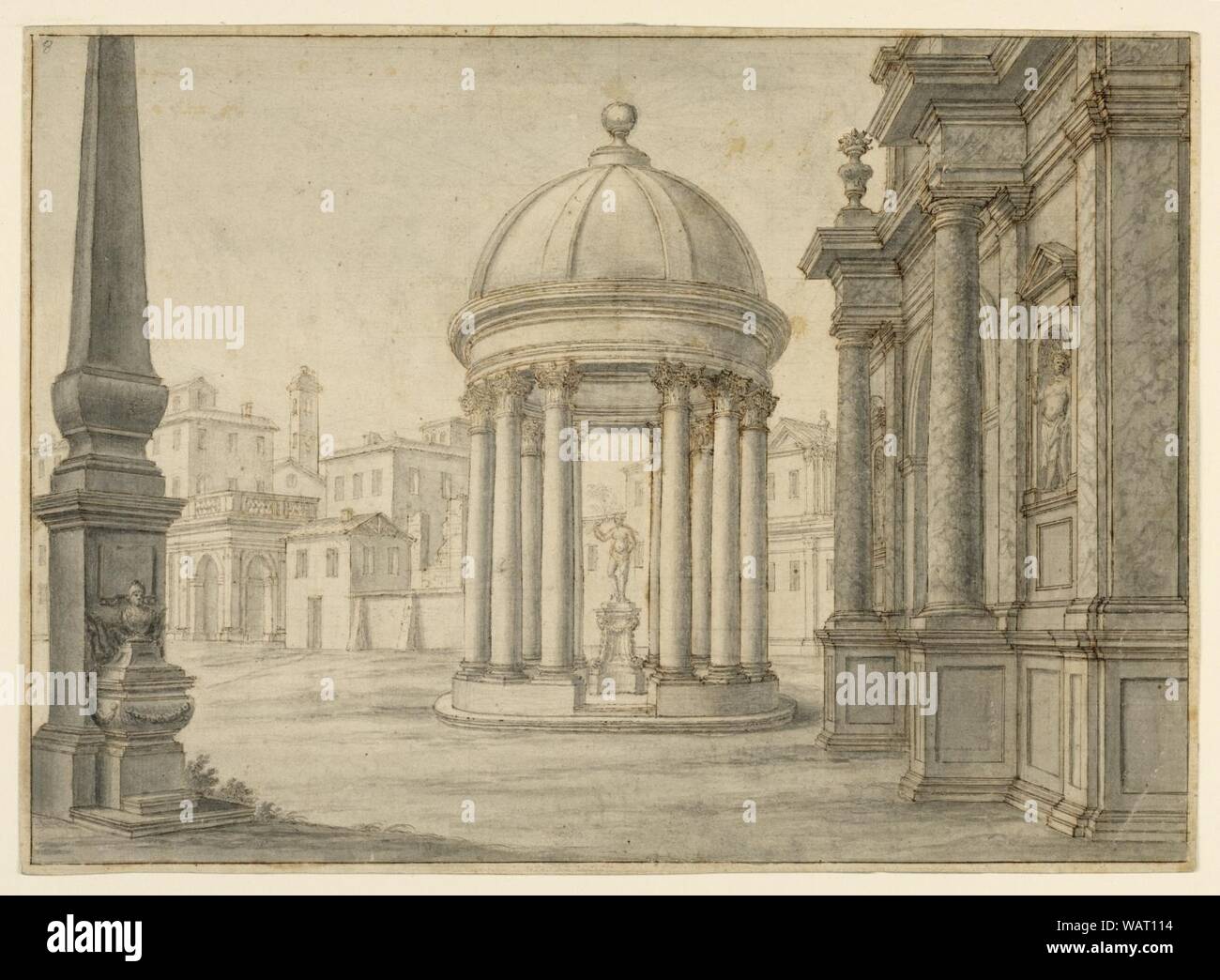 Drawing, Stage Design- Town Archit, ca. 1740 Stock Photo - Alamy