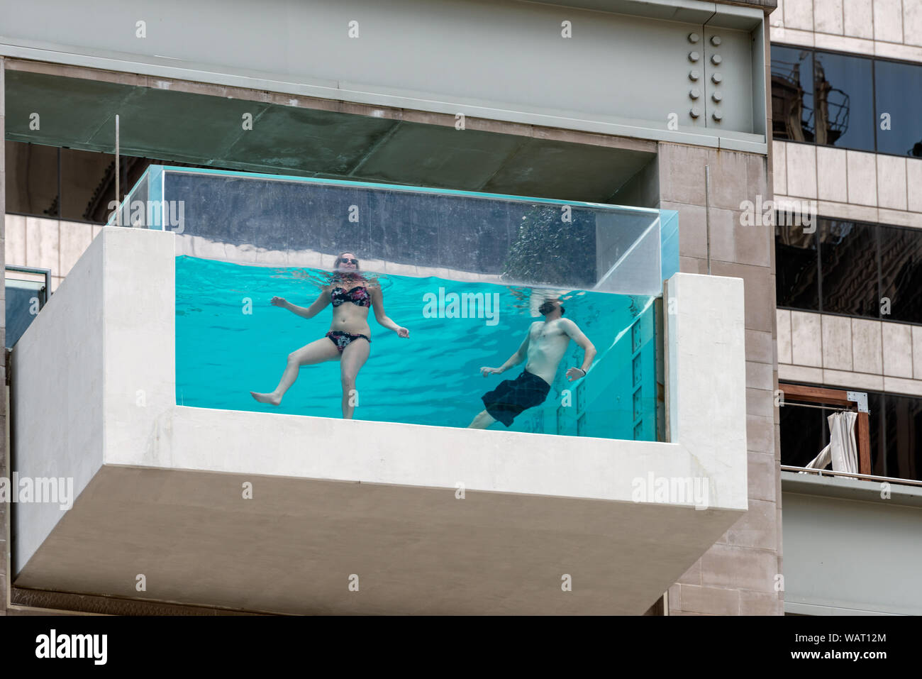Dramatic, cantilevered pool at the boutique Joule Hotel in Dallas ...