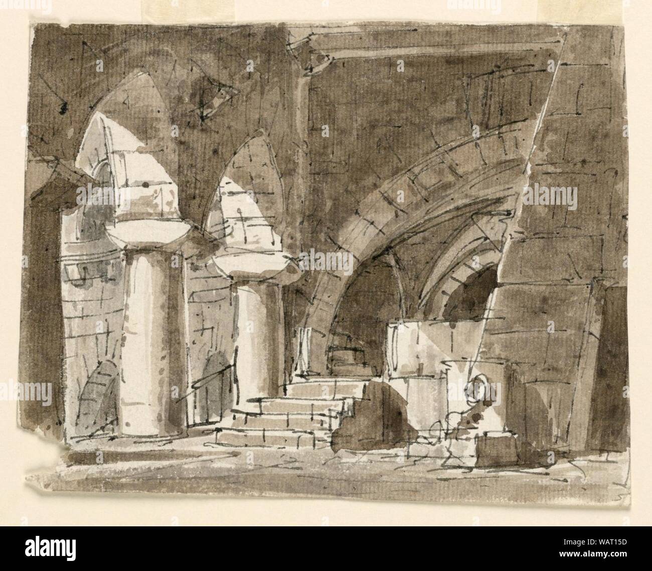 Drawing, Stage Design, Court in Castle, early 19th century Stock Photo ...