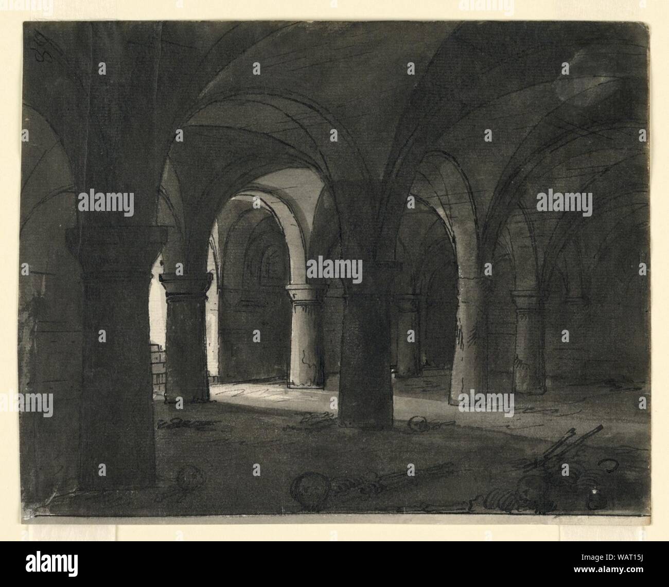Drawing, Stage Design, Crypt, early 19th century Stock Photo - Alamy