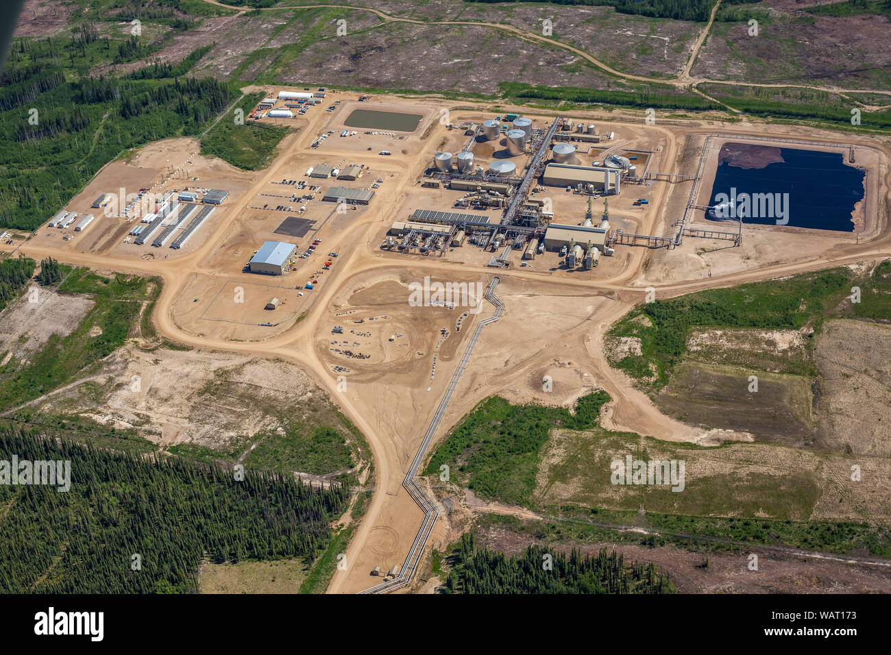 Aerial photo of Surmont SAGD operations south of Fort McMurray Stock ...