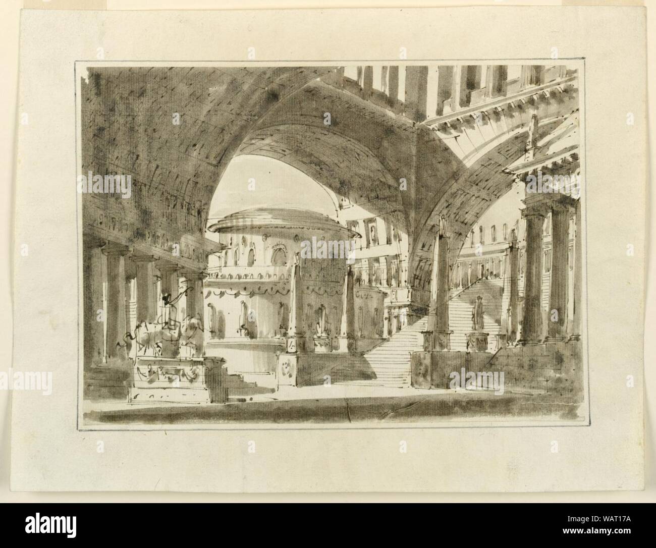 Drawing, Stage Design, Group of Buildings, late 18th century Stock ...