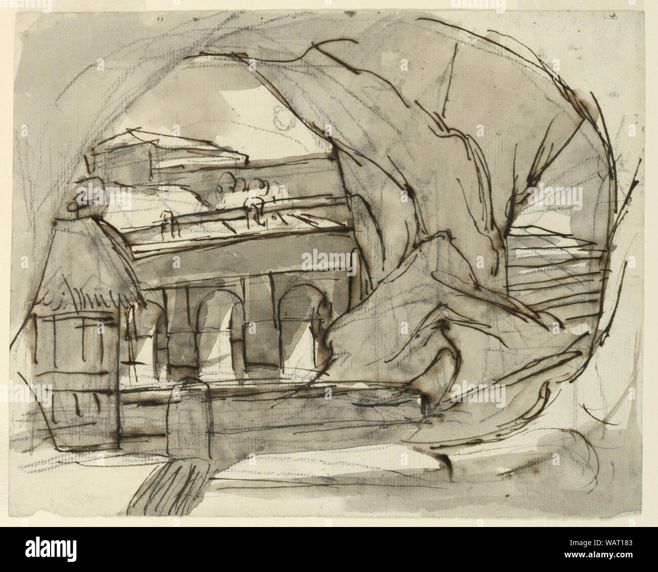 Drawing, Stage Design, Grotto, 18th century Stock Photo - Alamy