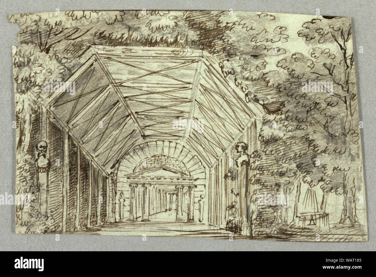 Drawing, Stage Design, Garden Pavilion, late 18th century Stock Photo ...