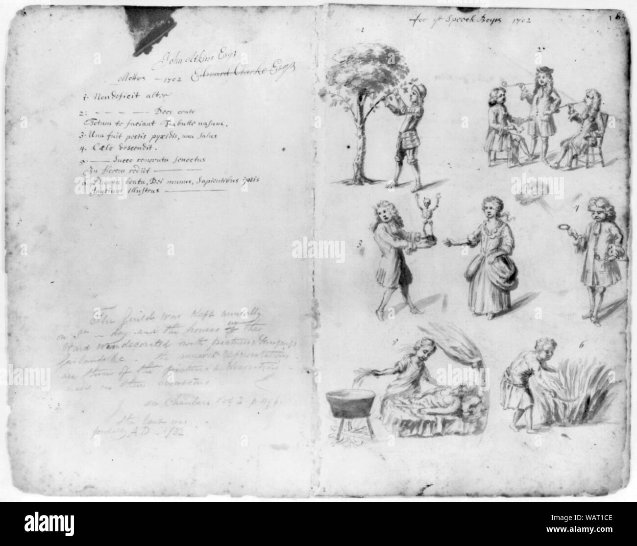 Drawings of annual guild days of Norwich, England, 1705 Stock Photo - Alamy