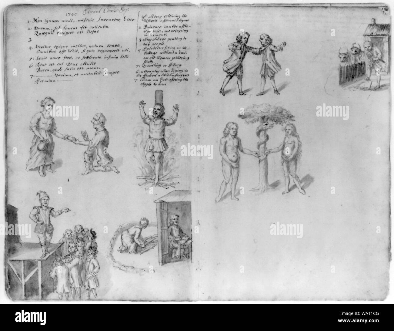 Drawings of annual guild days of Norwich, England, 1705 Stock Photo - Alamy