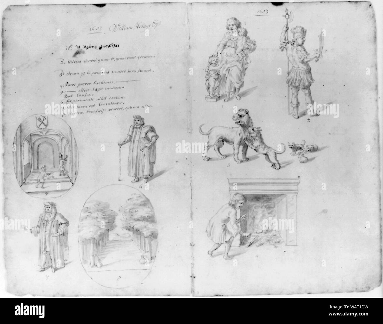Drawings of annual guild days of Norwich, England, 1705 Stock Photo - Alamy