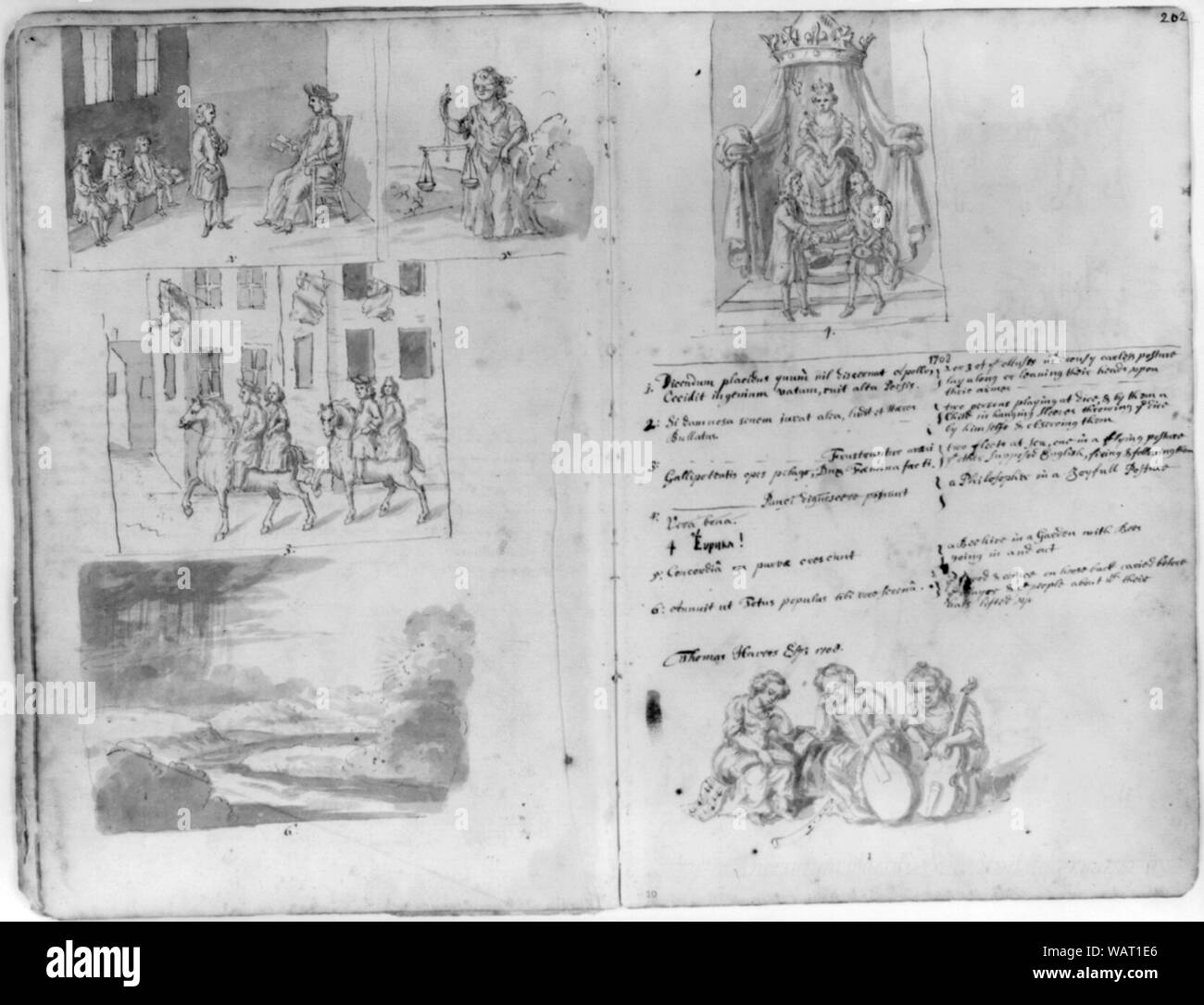 Drawings of annual guild days of Norwich, England, 1705 Stock Photo - Alamy