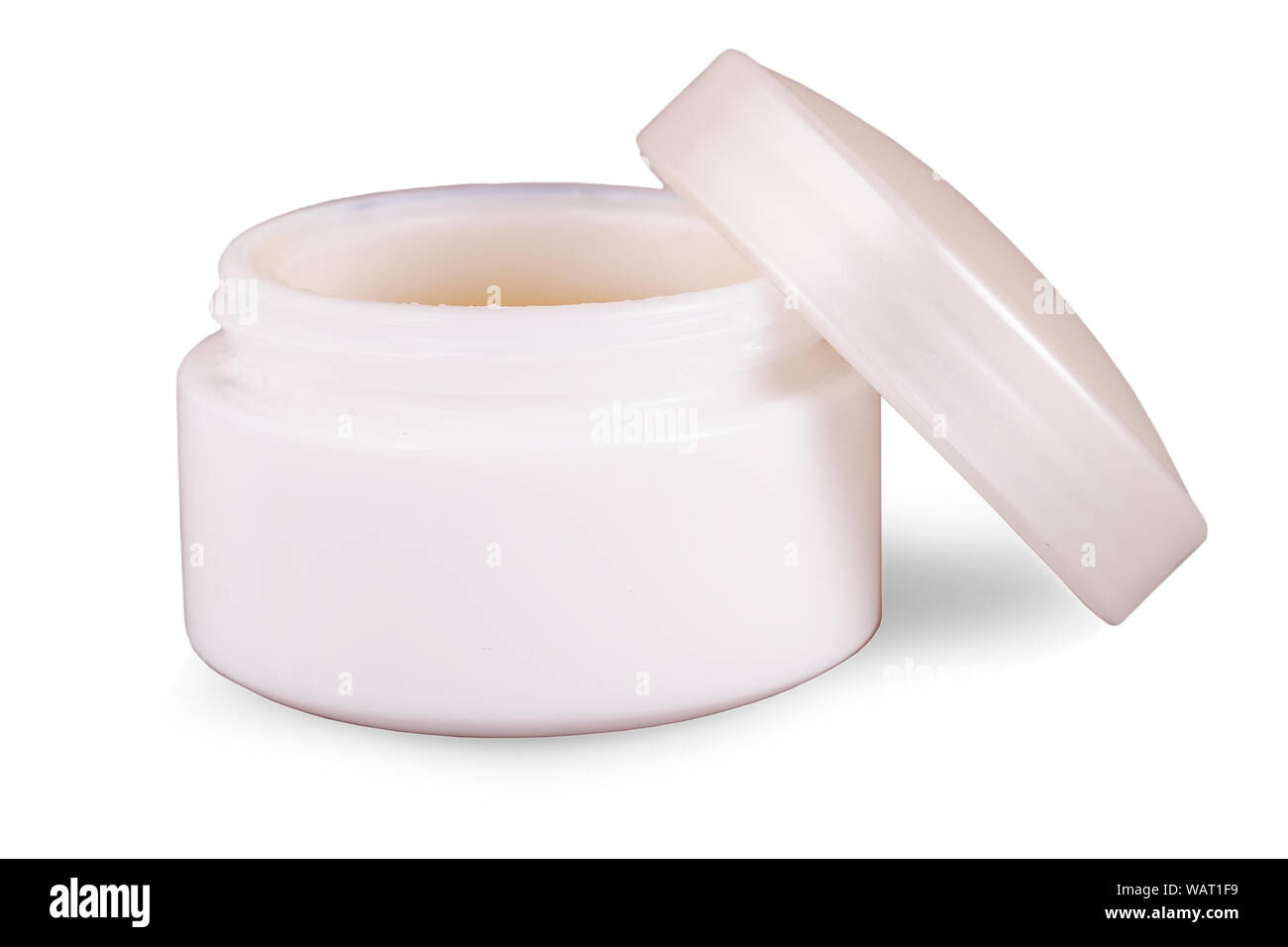 opened face cream container isolated on white background Stock Photo ...