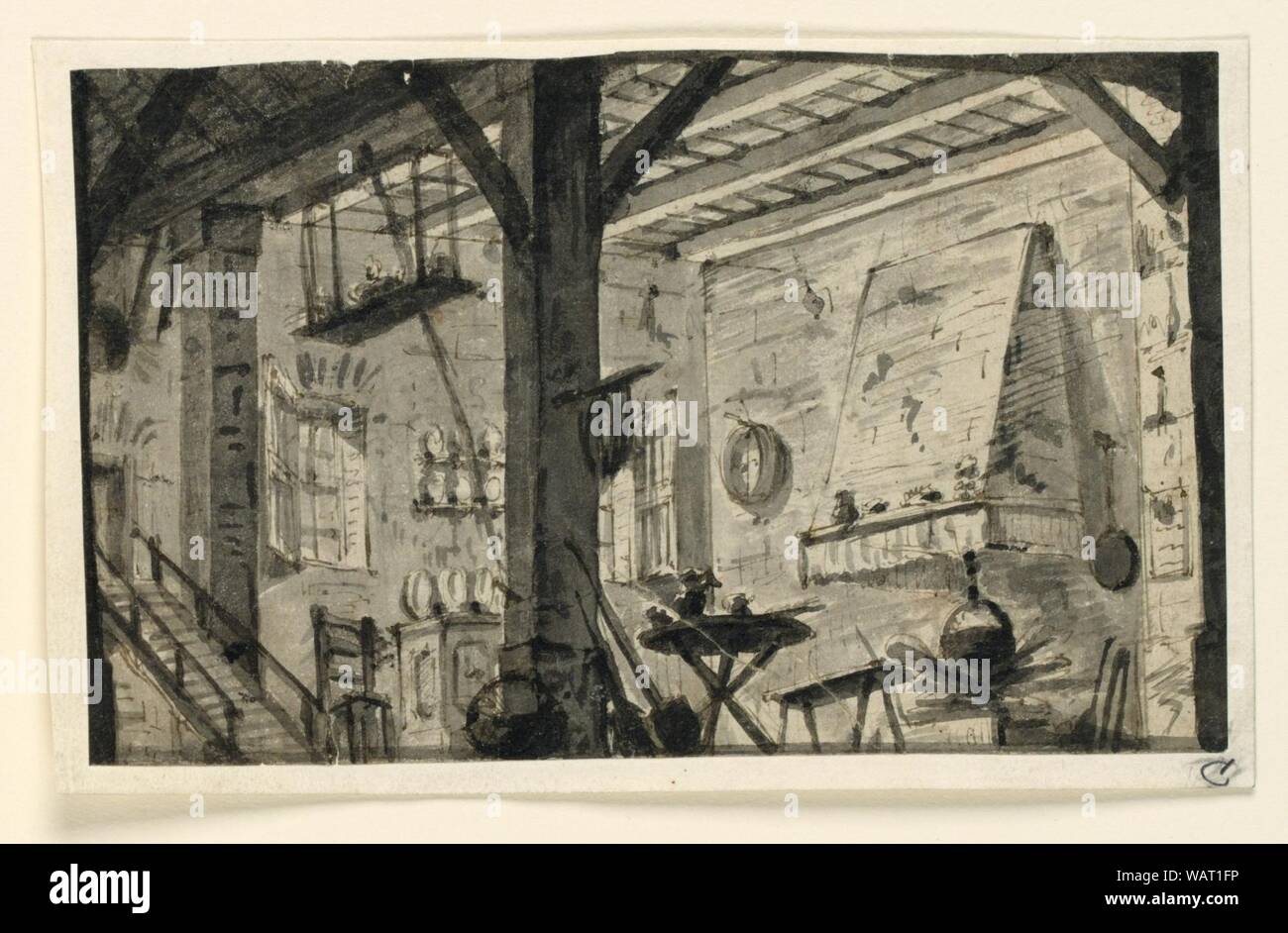 Drawing, Stage Design, Kitchen, 1815–30 Stock Photo - Alamy