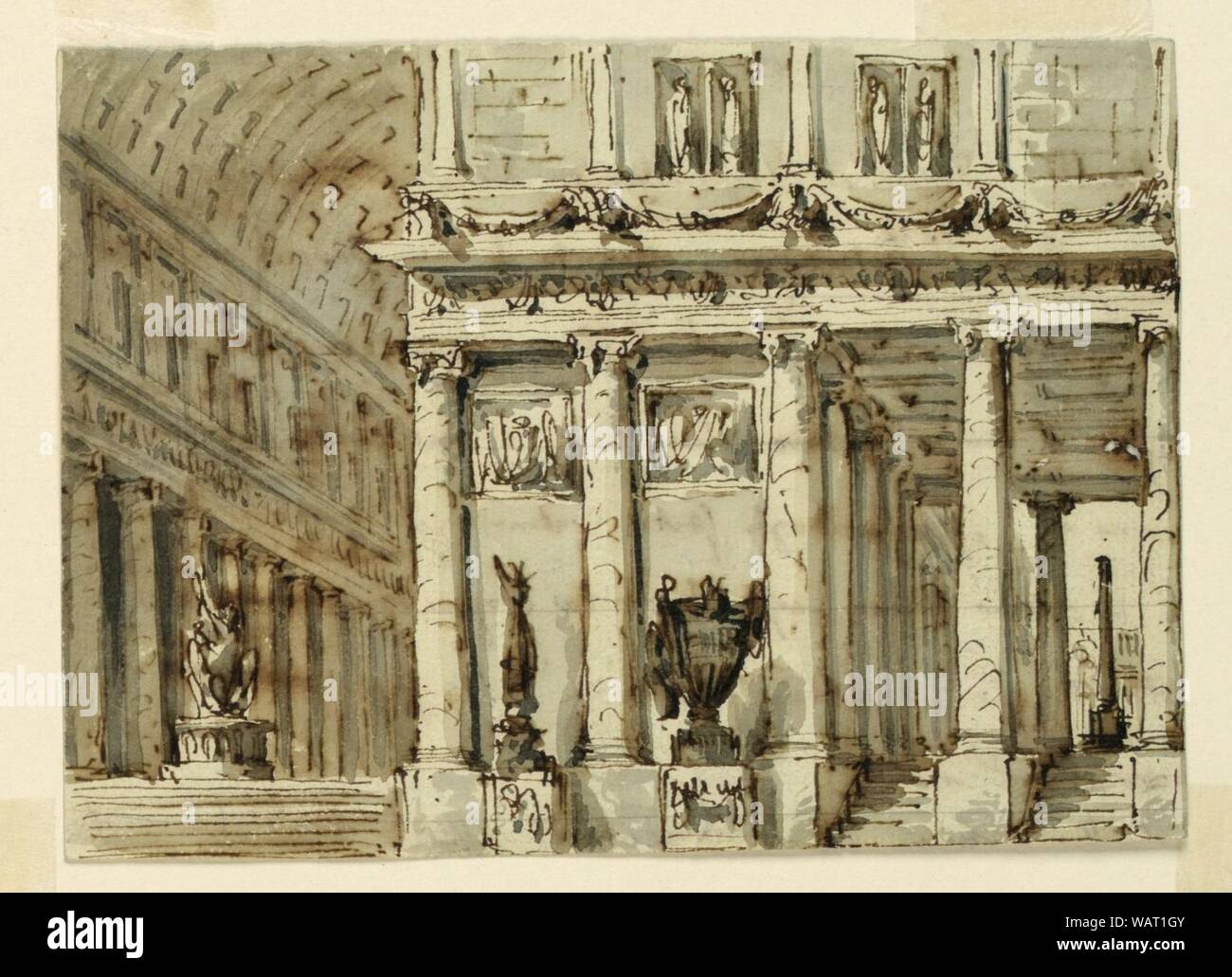 Drawing, Stage Design, Palace Interior, early 19th century Stock Photo ... Drawing, Stage Design, Palace Interior, early 19th century Stock Photo ...