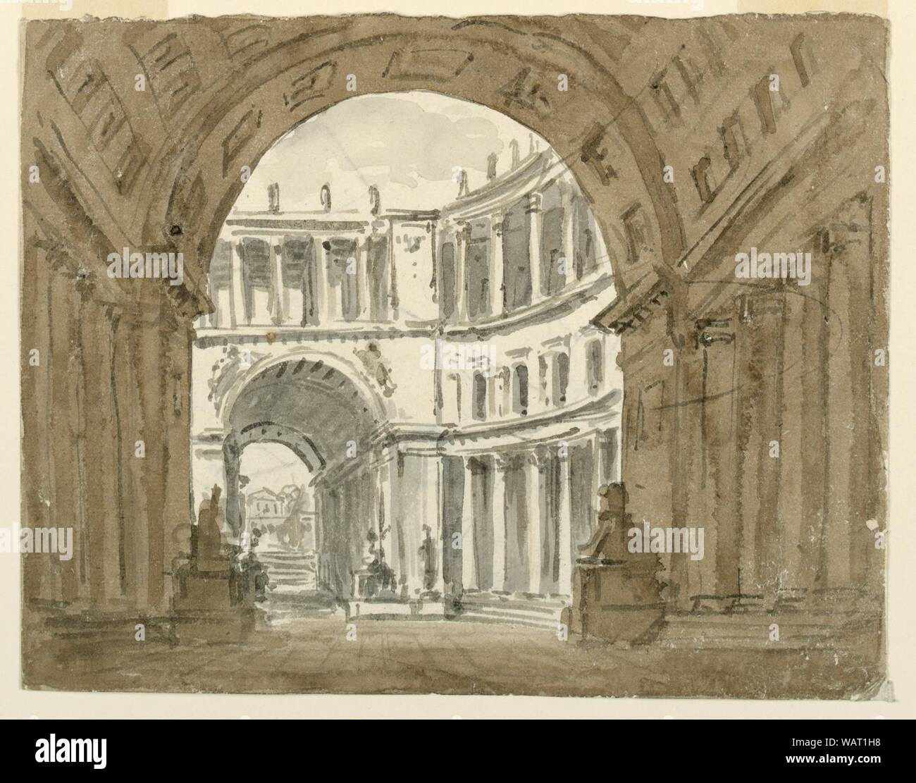 Drawing, Stage Design, Palace Court, early 19th century Stock Photo - Alamy