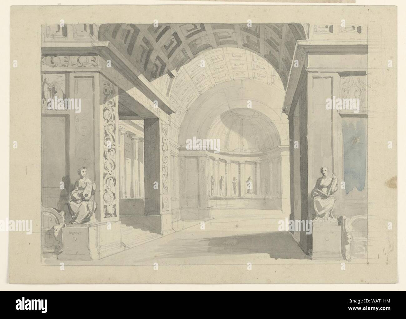 Drawing, Stage Design, Palace Interior, early 19th century Stock Photo ... Drawing, Stage Design, Palace Interior, early 19th century Stock Photo ...