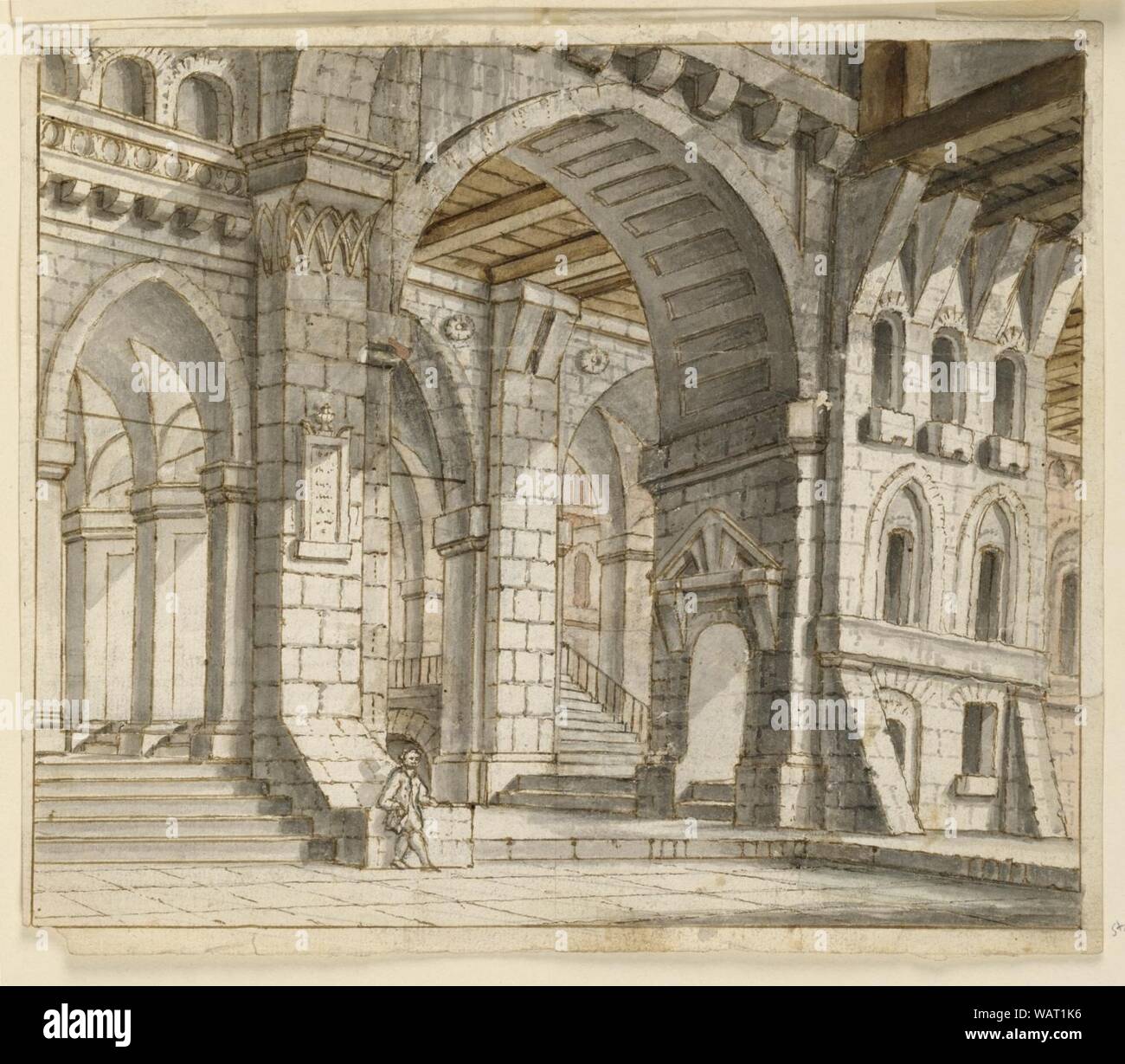 Drawing, Stage Design, Palace Interior, late 18th century Stock Photo ...