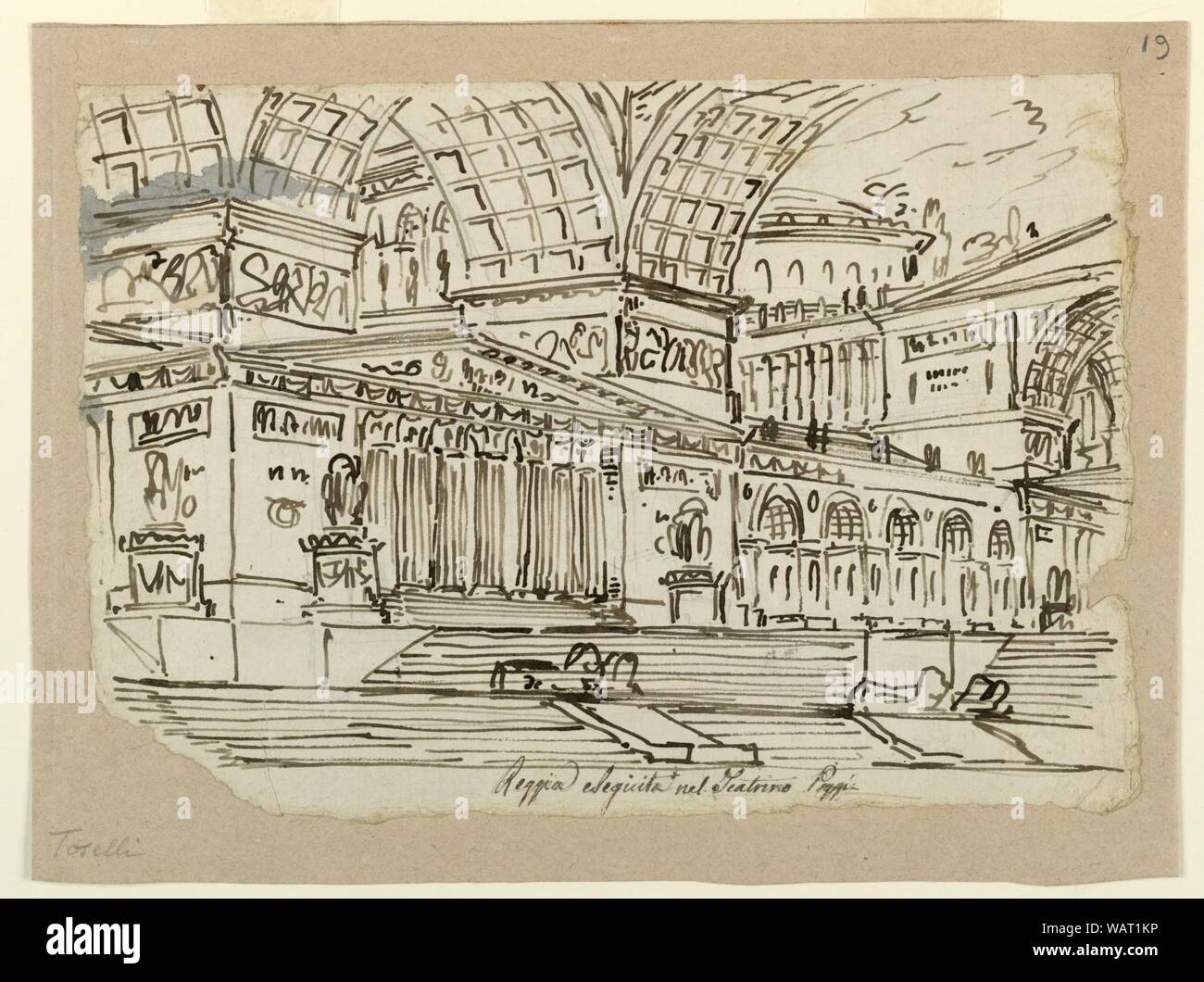 Drawing, Stage Design, Royal Palace in Classical Style, early 19th ...