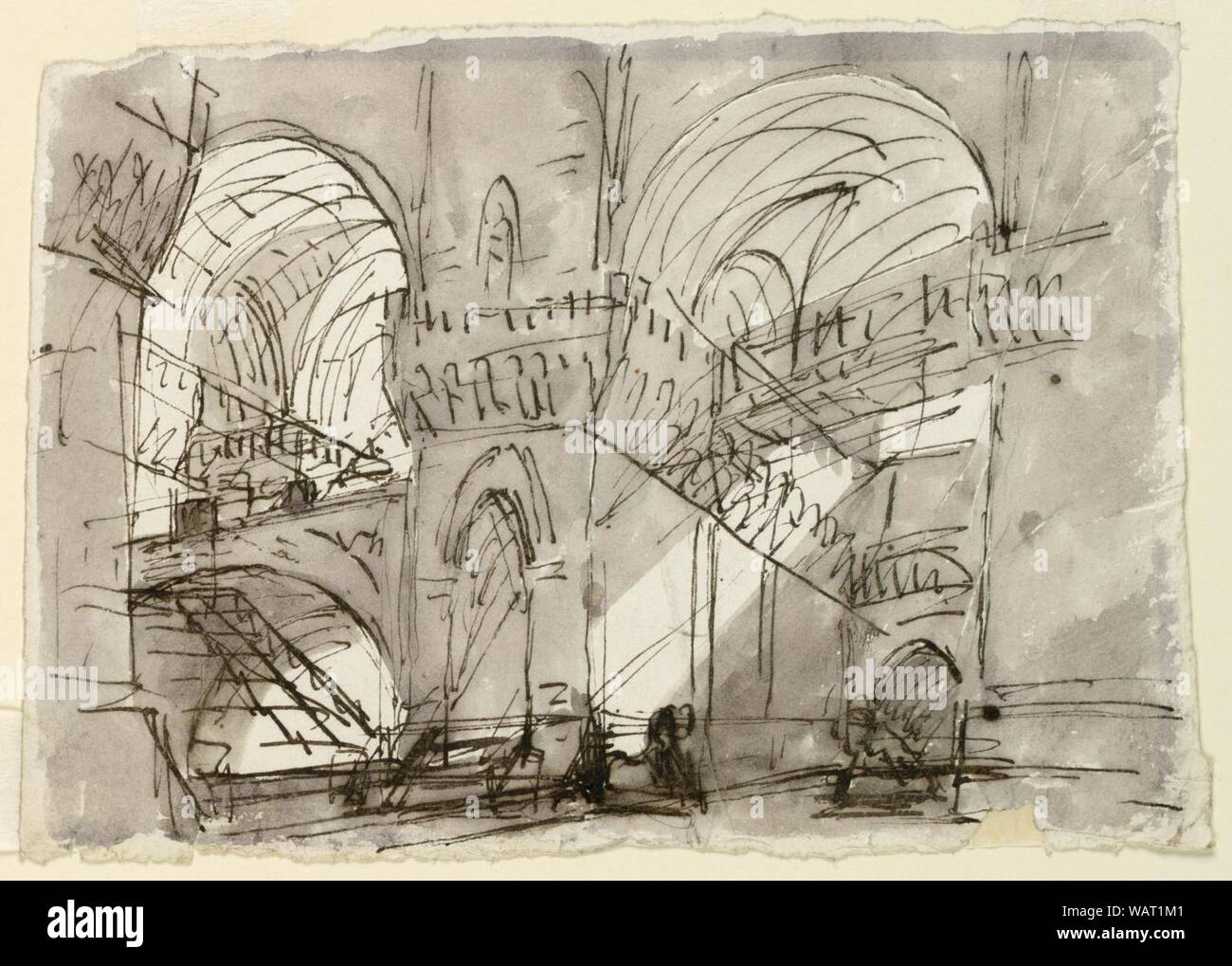 Drawing, Stage Design, Prison Interior, early 19th century Stock Photo ...