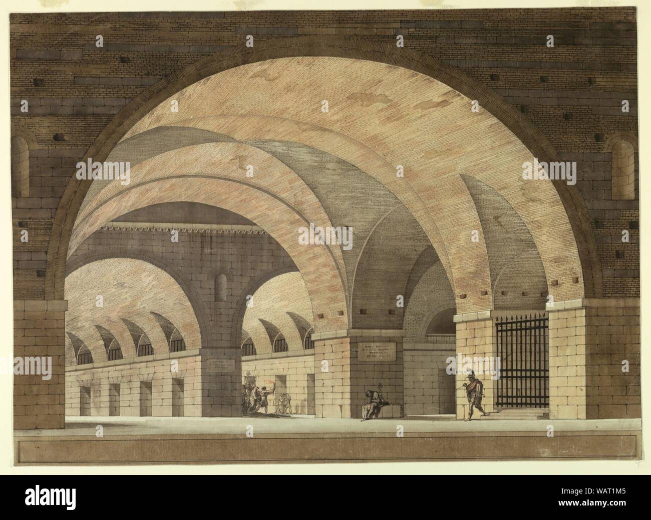 Drawing, Stage Design, Prison Interior, early 19th century Stock Photo ...