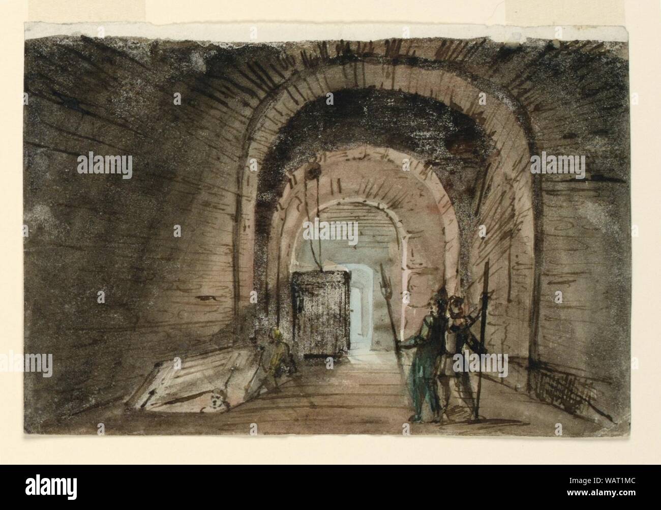 Drawing, Stage Design, Prison Interior, early 19th century Stock Photo ...