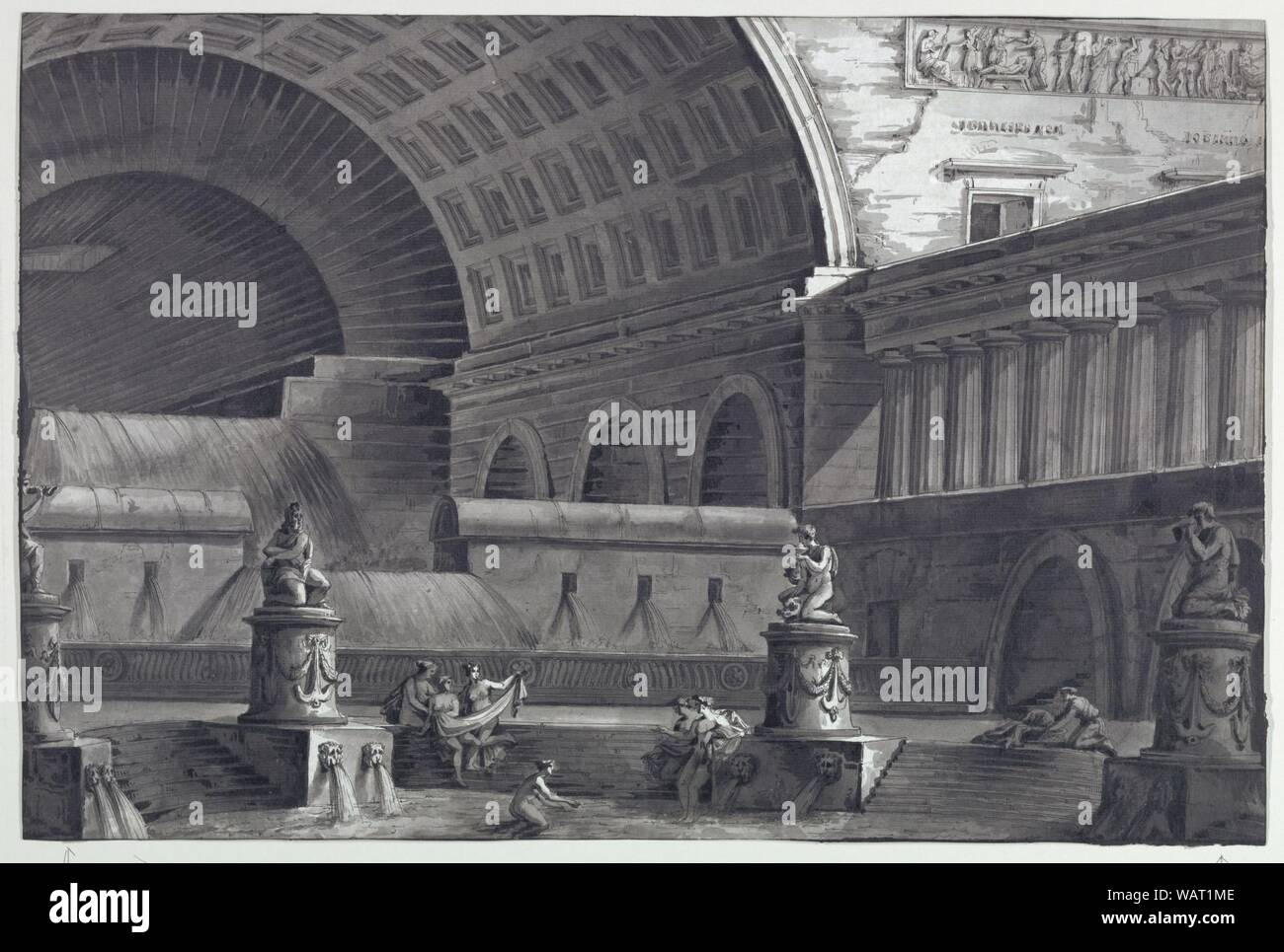 Drawing, Stage Design, Roman Baths, 1810–30 Stock Photo - Alamy