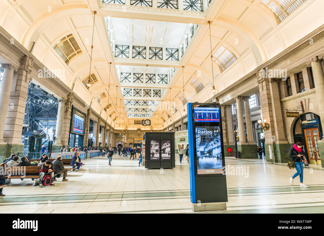 Buenos Aires, Argentina - June 22, 2017: Newly renovated Retiro train ...