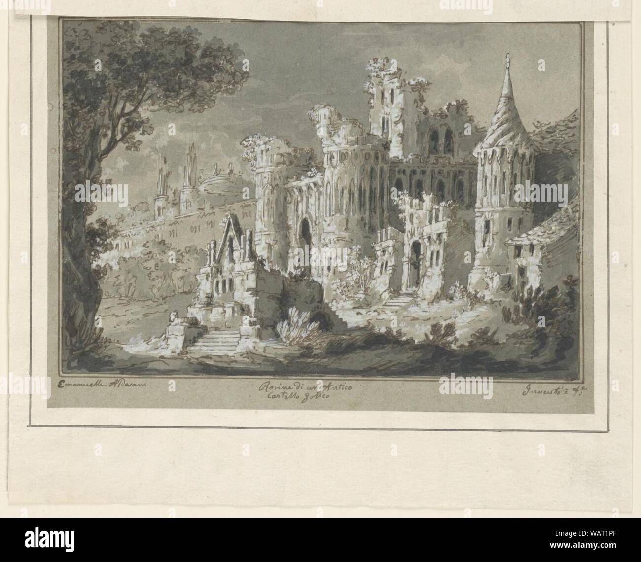 Drawing, Stage Design, Ruins of Antique Buildings, 1836–37 Stock Photo ...