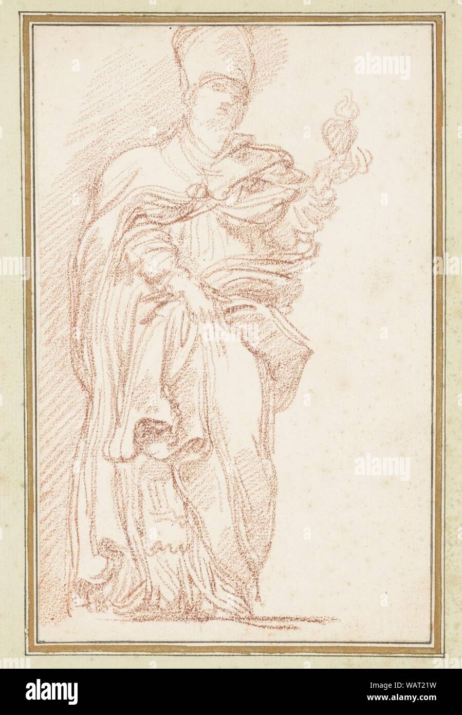 Drawing, Standing male figure in bishop's vestments, ca. 1759–70 Stock ...