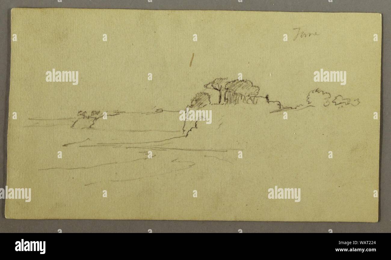 Drawing, Steep Bank by River Stock Photo - Alamy