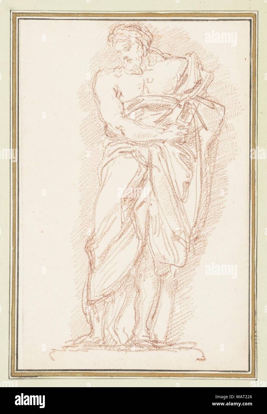 Drawing, Standing male figure wearing himation, ca. 1759–70 Stock Photo ...