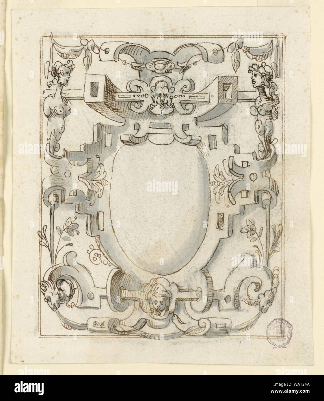 Drawing, Strapwork Design, early 17th century Stock Photo - Alamy