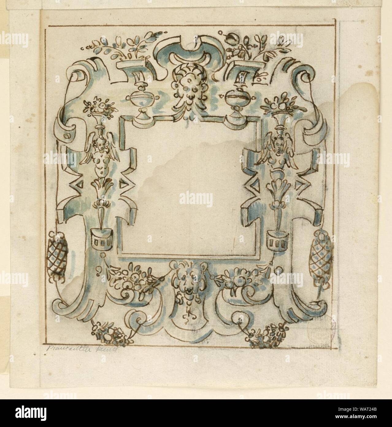 Drawing, Strapwork Design, early 17th century Stock Photo - Alamy