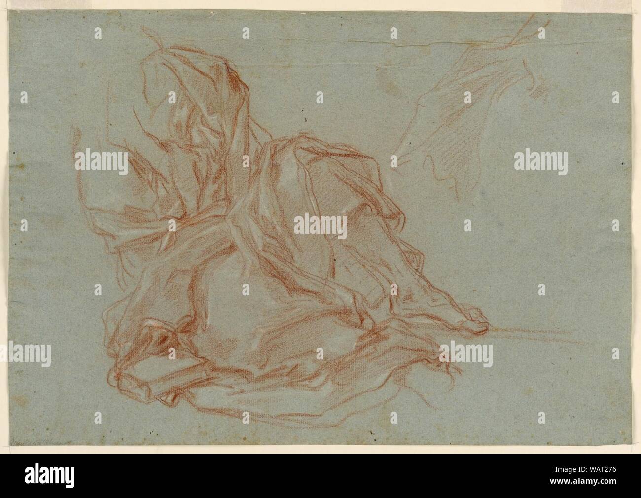 Drawing, Studies for a Young Man, Drapery, early 18th century Stock ...