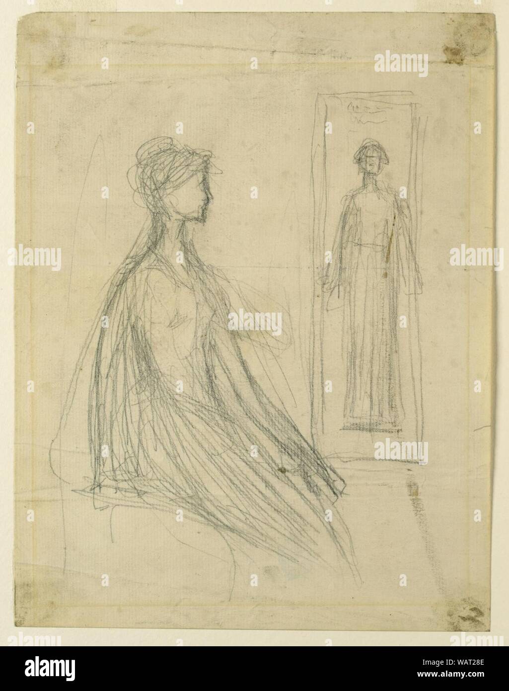 Drawing, Studies for the Violet Sargent Bronze Plaque 1890 Stock Photo ...
